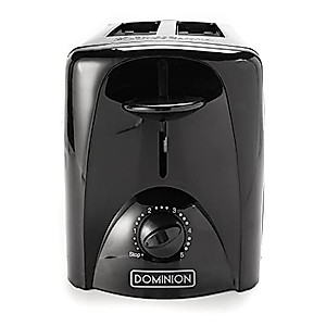 Dominion 2-Slice Toaster with Shade Control, Slide-Out Crumb Tray, Auto-Shutoff, Toast Lift, Black