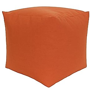RULU Ottoman Outdoor/Indoor Sunbrella Bean Bag Pouf 19"x19"x18"H Spectrum Cayenne, Rust