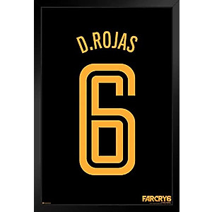 Far Cry 6 Dani Rojas Jersey Video Game Gaming Gamer Far Cry Merchandise Collectibles Collectors Edition Far Cry Merch Far Cry 6 Poster Far Cry Game Stand or Hang Wood Frame Display 9x13