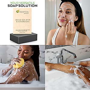 Aspen Kay Naturals Handmade Dead Sea Mud Soap Bar, Activated Charcoal & Pure Essential Oils, 4.5 oz Bar