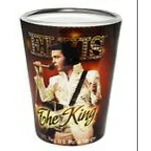 Elvis Presley "The King " SHOT GLASS NEW AND LICENSED by Elvis Presley Enterprises