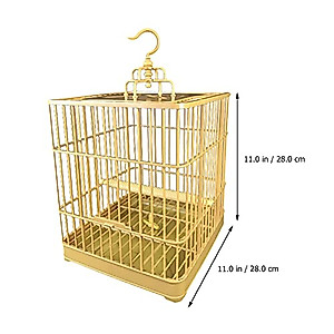 Baluue 1 Set Bird Cage Plastic Parrot Cockatiel Cage with Standing Pole Hanging Hook Pet