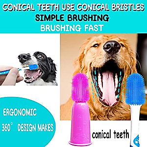 PenVinoo 360 ° Dog Toothbrush Pet Toothbrush 360 ° Finger Toothbrush Small to Large Dog