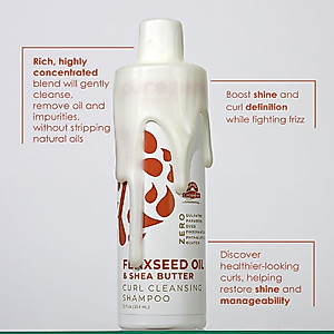 Purezero Flaxseed Oil & Shea Butter Shampoo and Conditioner Set - Curl Care - For Curly Hair Detangle & Defrizz - Zero Sulfates/Parabens/Dyes -100% Vegan & Cruelty Free - Great For Color Treated Hair