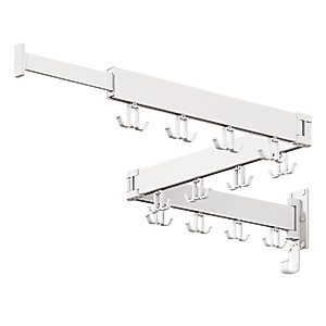 HEILAIYI Clothes Drying Rack Wall Mounted,Drying Rack Clothing,Wall Mounted Drying Rack,Laundry Room Organization and Storage,Laundry Drying Rack,Collapsible Dying Racks for Laundry