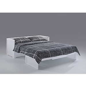 NIGHT & DAY Murphy Cube Queen Cabinet Bed Ready-to-Assemble with Custom 6" Memory Foam Mattress (White)
