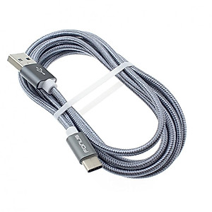 6ft USB Cable Type-C Charger Cord Power for Surface Duo 2 - Wire USB-C Long Braided Fast Charge Sync Gray Compatible with Microsoft Surface Duo 2