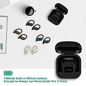 Charging Case Replacement Compatible with Powerbeats Pro with Bluetooth Pairing Sync Button & 700mAh Built-in Battery (Not Include Power Beats Earbuds) Black