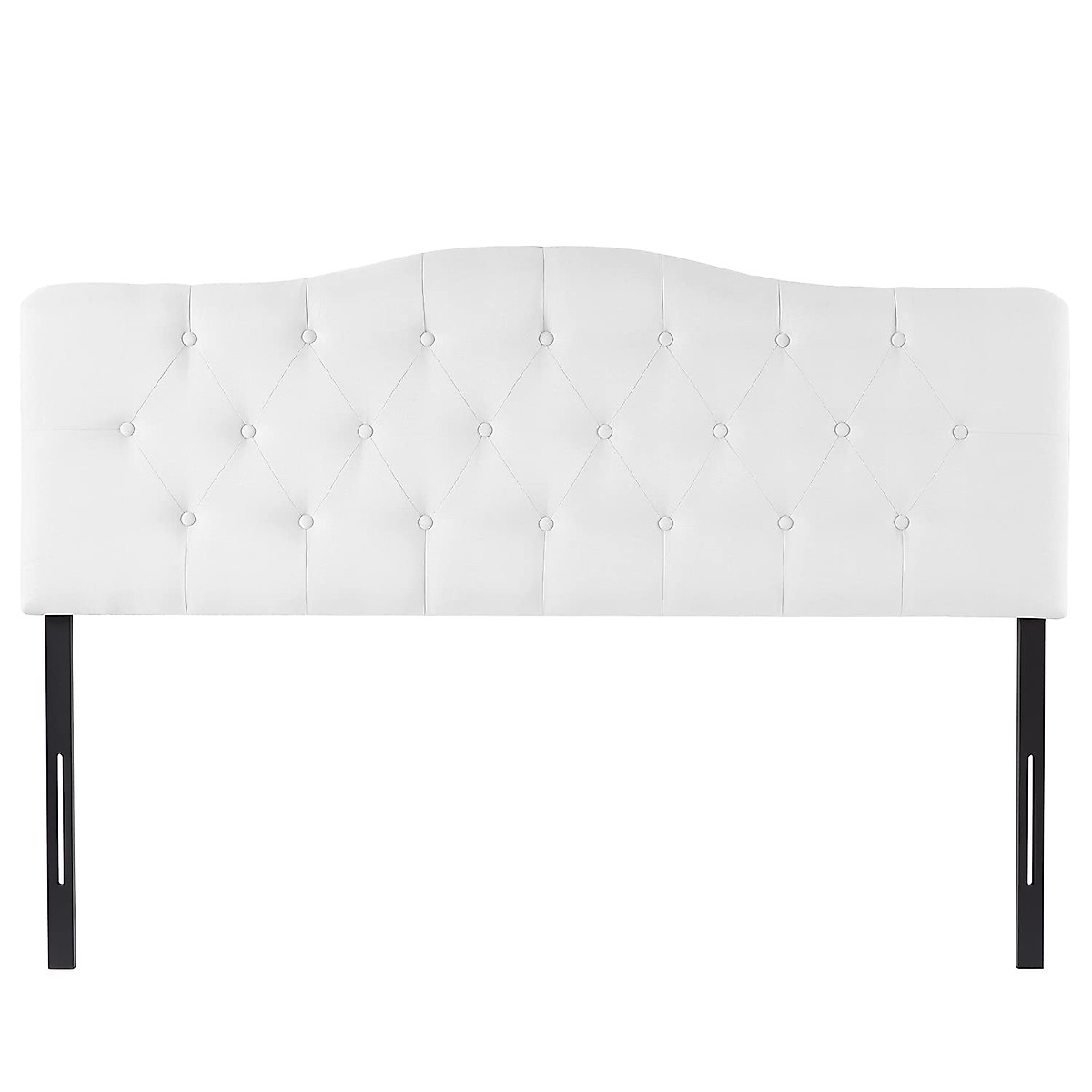 Cassandra Headboards for Queen Size Bed, Upholstered Button Tufted Bed Headboard, 12 Adjustable Positions Queen Headboard Only, Wall Mounted Headboard, Bed Backboard Linen Fabric Head Board, White