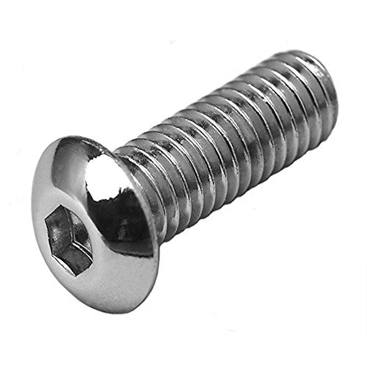 Cy-Chrome MPB417 Alloy Steel Button Head Socket Cap Screw, 5/16"-18 x 1", Chrome (Pack of 10)