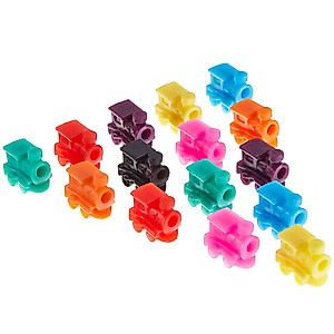 Gejoy 45 Pieces Train Markers Mexican Dominoes Train Markers Accessories for Domino Game Centerpiece, Assorted Colors