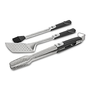 Pit Boss Grills Soft Touch 3 Piece Tool Set, Stainless & Pit Boss Soft Touch BBQ Fork