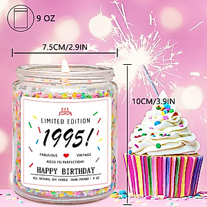 Homsolver 30th Birthday Gifts for Her Women, Happy 30th Birthday Decorations Candle Gifts Ideas-Limited Edition 1995 Handmade Candles (Vanilla Birthday Cake Scent with Sprinkles)