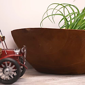 Athaliah Large Wooden Dough Bowls 23.75'',Hand Carved Rustic Long Wood Dough Bowl Wooden Decorative Bowl Farmhouse Large Wooden Bowls for Dining Table Centerpiece Decor