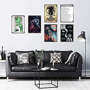 AMELIA SHARPE Tin Sign Vintage NCIS Gibbs' Rules Metal Sign Wall Decoration Home Bar Garage Man Cave Art Sign 12" X 8"