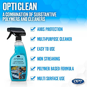 Optimum Opti-Clean Waterless Wash and Wax - Concentrated Waterless Car Cleaning Spray, Car Wax, and Polymer Protection (32 oz)