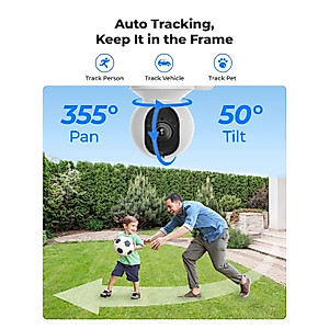 REOLINK E1 Outdoor PoE - 4K PTZ Outdoor Home Security System, PoE IP Camera with 3X Optical Zoom & Auto Tracking, 355° Pan & 50° Tilt, Color Night Vision, Human/Vehicle/Pet Detection, 2 Way Talk