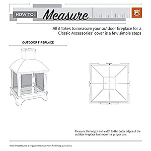 Classic Accessories Veranda Water-Resistant 32.5 Inch Outdoor Fireplace Cover, Patio Furniture Covers