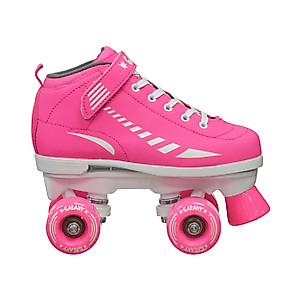 New Epic Galaxy Elite Pink Quad Roller Skate 3 Pc. Bundle w/Bag & Extra Laces (Pink & Black)! (Youth 5)