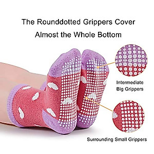 Evercute Toddler Girls Grip Socks 12 Pack Boys Non Slip Socks for Kids Anti Skid