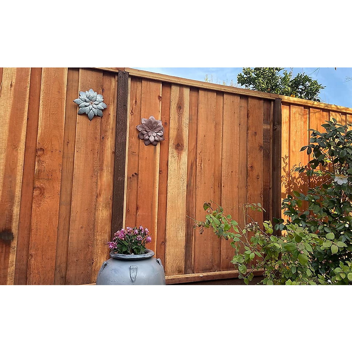 EASICUTI Bohemian Galvanized Metal Flower Wall Decor Metal Wall Art Decorations Hanging For Indoor Outdoor Home Bathroom Kitchen Dining Room Bedroom Living Room Or Wall Sculptures 12 Inch