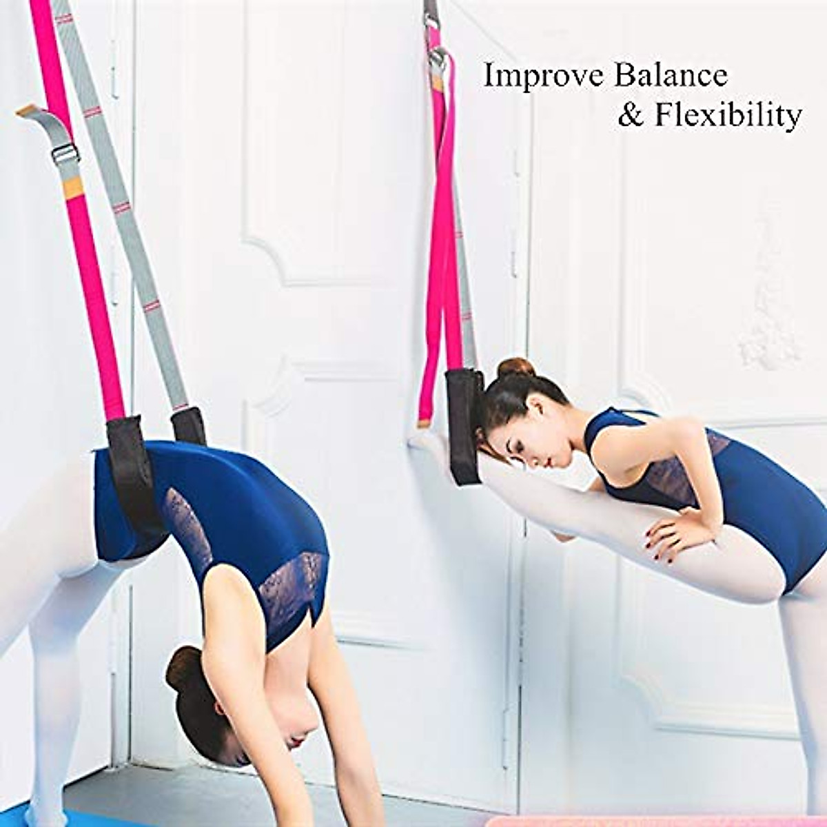 Yoga Fitness Stretching Strap, Back Bend Assist Trainer | Adjustable Led Stretcher for Physical Therapy, Ballet Cheer Dance Gymnastics Trainer Stretching Equipment Training Yoga Exercise