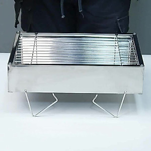 BBQ Grill Outdoor Gas grill Portable Mini BBQ Charcoal Grill Folding Stainless Steel Grill For Camping Outdoor Barbecue Smoker Grill Outdoor Charcoal Grill