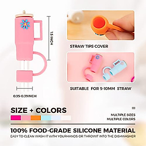 6Pcs 9-10mm Stanley Straw Cover Caps, Fit with Stanley 30/40oz Cup, Reusable Dust Proof Straw Tip Covers Straw Topper Stanely Cup Accessories