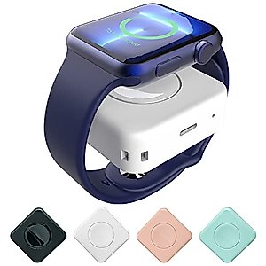 NHCASURUE Portable Charger for Apple Watch 1200mAh Compact Wireless Power Bank Magnetic Battery Pack with Keychain for iWatch Charger Travel for Apple Watch Series 8/7/6/5/4/3/2/SE/Ultra(White)