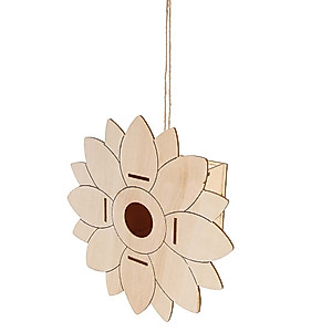 Baker Ross Sunflower Wooden Bird House Kits - Pack of 2, Woodcraft Activities to Paint and Decorate for Kids Arts and Crafts or Garden Projects (FE192)