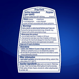 TUMS Ultra Strength Antacid Tablets for Chewable Heartburn Relief and Acid Indigestion Relief, Assorted Fruit - 72 Count