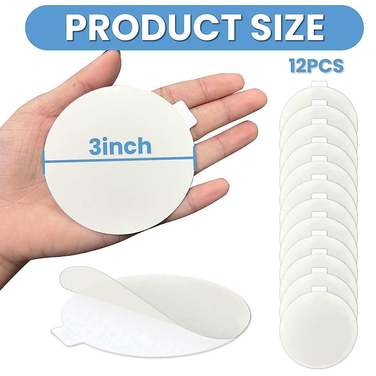 Urdar Brunnr Inflatable Patch Repair Kit Waterproof, Multipurpose Repair Patch for Air Mattress, Bounce House, Pool, Tent, Swimming Ring, Heavy Duty TPU Repair Patch 12Pcs