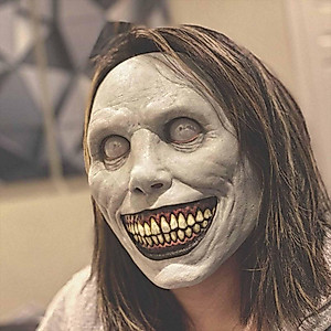 QPQEQTQ Scary Halloween Mask Evil Smiling Demons Mask Realistic Latex Cosplay Costume Mask Party Props Halloween Decorations