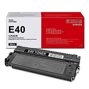 E40 Black Toner Cartridge (1491A002AA): DOPHEN 1 Pack Compatible E40 Toner Replacement for Canon PC 300 310 320 330 400 420 430 530 550 710 720 730 740 770 790 920 940 950 980 Printer,E40 Ink