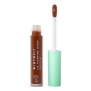 e.l.f. Mint Melt Lip Gloss, High-shine, Hydrating Lip Gloss, Plumps Lips & Creates Subtle, Buildable Color, Vegan & Cruelty-Free, Chocolate Chip