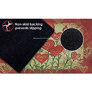 Toland Home Garden 800048 Garden Hearts Spring Door Mat 18x30 Inch Flower Outdoor Doormat for Entryway Indoor Entrance