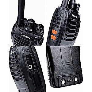 6Pack TW-888S Two Way Radio for Adult Long Range Rechargeable Handheld Walkie Talkie with Air Earpiece and Programming Cable and 6 Way Multi Unit Charger