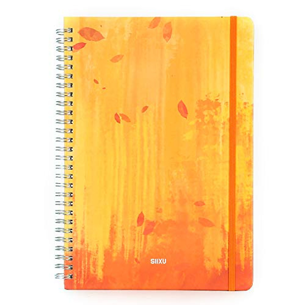 SIIXU Colorful Blank Journal Notebook, Hardcover Unlined Personal Diary to Write in for Women and Girls, Pretty Notepad for Writing, Spiral, 6.8"x9.8", 128 Pages, Autumn