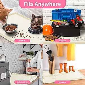 Sdpeia Under Sink Mat for [34" x 22"] Cabinet, Upgraded Silicone Waterproof Mat Kitchen Cabinet Liner Cabinet Protector Kitchen Organizers and Storage