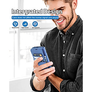 OCASE Compatible with iPhone 13 Wallet Case, PU Leather Flip Folio Case with Card Holders RFID Blocking Kickstand [Shockproof TPU Inner Shell] Phone Cover 6.1 Inch 2021 (Light Blue)