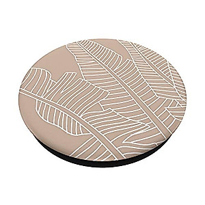 Banana Leaves Botanical Tropical Plant Boho Beige Neutral PopSockets PopGrip: Swappable Grip for Phones & Tablets