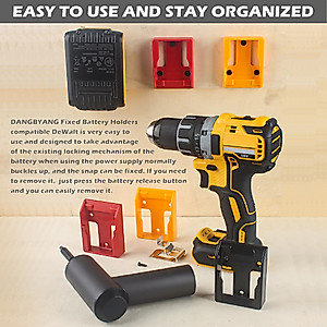 DANGBYANG Fixed Battery Holders, Cordless Battery Mounts Power Tools Fit for 20V 60V MAX Battery Base (6 Pack Yellow)