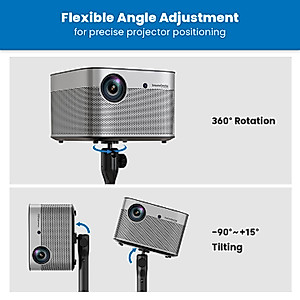 Mount-It! Dual Use Projector Stand, 2 Mounting Options: 1/4" Screw and Platform Portable Projector Stand For Mini Projectors Adjustable Height Floor Stand 13.2 lb load, For Home, Office, Studio, DJs