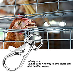 12 Pcs Bird Cage Locks, Metal Pet Cage Door Lock Hook Clip Prevent Claw Trigger Open Birds Cage Accessories
