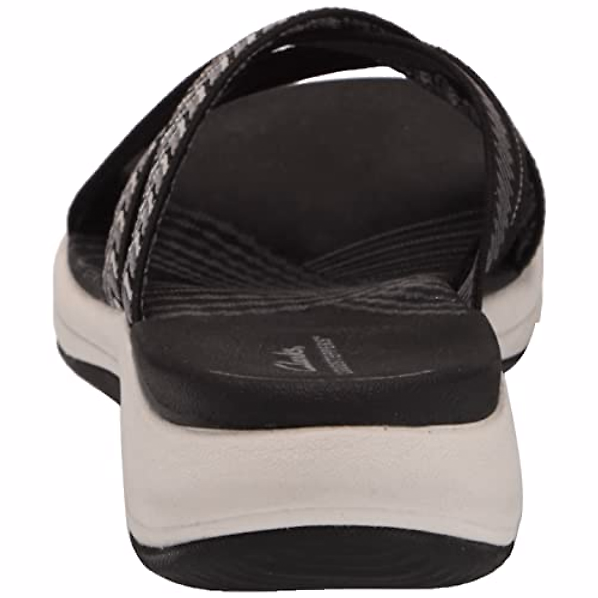 Clarks Women's Mira Grove Flat Sandal, Black Textile, 6