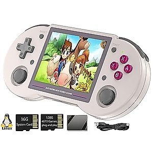 RG353PS Retro Handheld Game Console , Single Linux System RK3566 Chip 3.5 Inch IPS Screen 128G TF Card Preinstalled 4519 Games (Gray)
