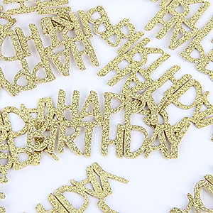 Halodete Happy Birthday Confetti - Birthday Party Table Decorations Gold Glitter Confetti, Table Scatter Confetti Decorations for Baby Shower Birthday Party