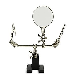 NEIKO 01902 Adjustable Helping Hand with Magnifying Glass, Third Hand Solder Aid, Soldering Wire Station Stand with Dual Alligator Clips and a Heavy Base, Beading & Jewelry Making Tools, Solder Holder