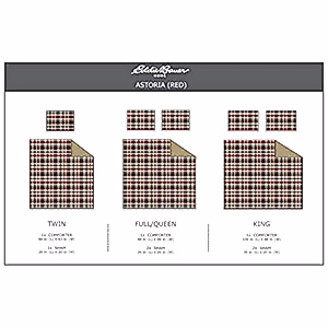 Eddie Bauer - King Comforter Set, Reversible Plaid Alt Down Bedding with Matching Shams, Home Decor for Colder Months (Astoria Red, King)