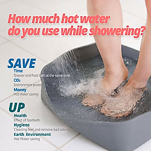 Diaya Showerbath Gray - Silicone shower bath | shower footbath | foldable foot bath | bashin | tub | foot wash soaking massage | feet clean odor | showerfootbath | standing type | hot water savings